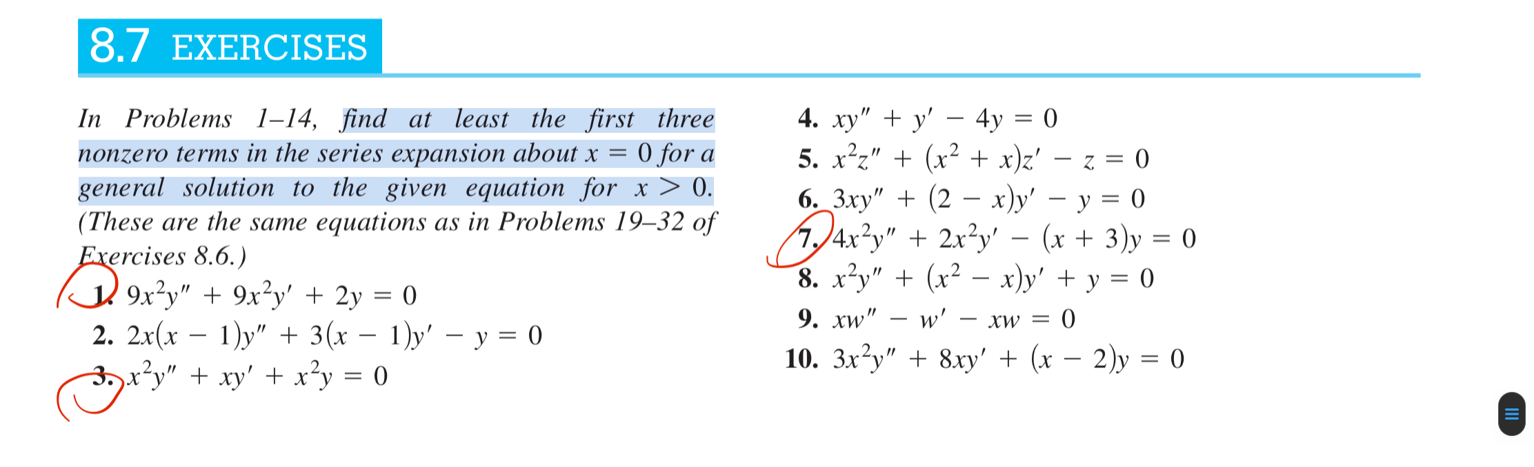 Solved 8.7 EXERCISES In Problems 1–14, find at least the | Chegg.com