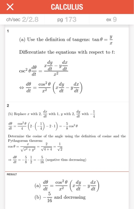 Solved Why is the derivative of tan in this problem csc^2 | Chegg.com