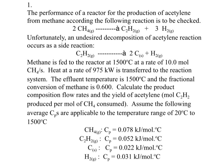 Solved The performance of a reactor for the production of | Chegg.com