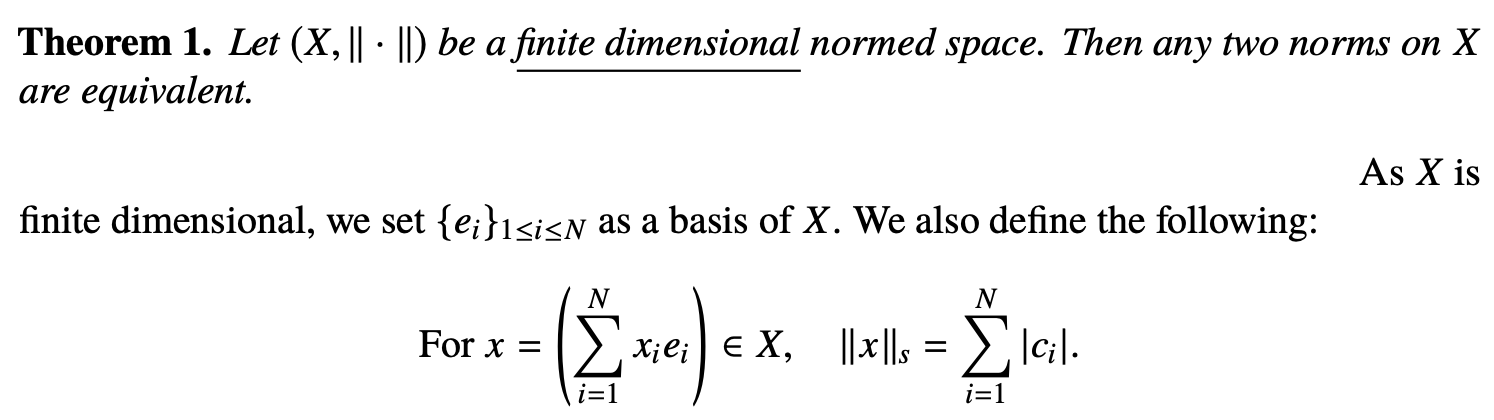 Solved Theorem 1. Let (X,∥⋅∥) be a finite dimensional normed | Chegg.com