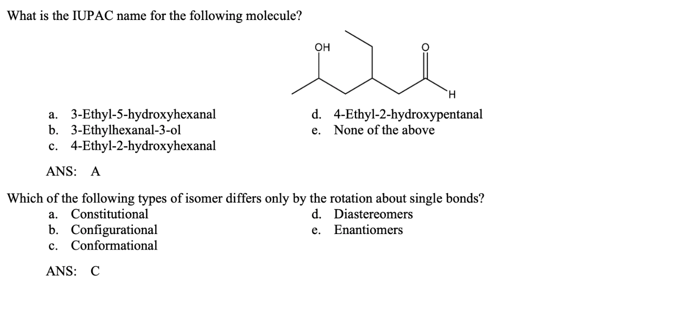 Solved What is the IUPAC name for the following molecule? OH | Chegg.com