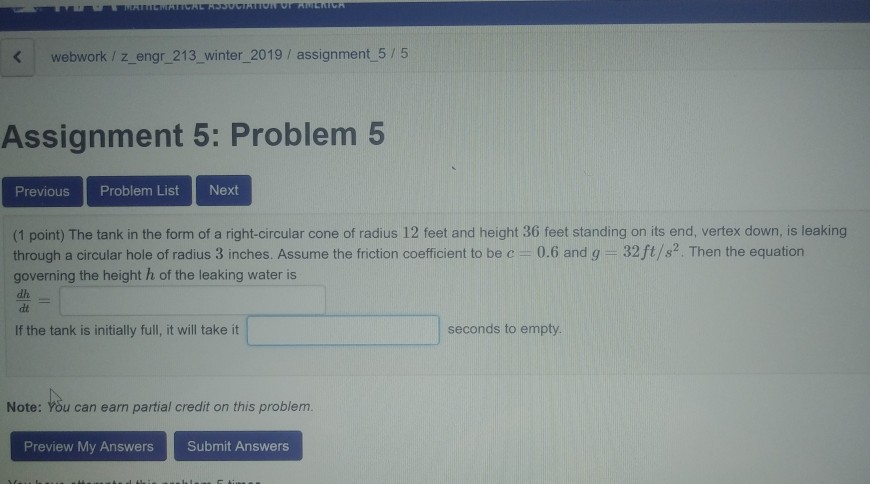 Solved webwork / z_engr 213 winter_2019/ assignment 5 /5 | Chegg.com