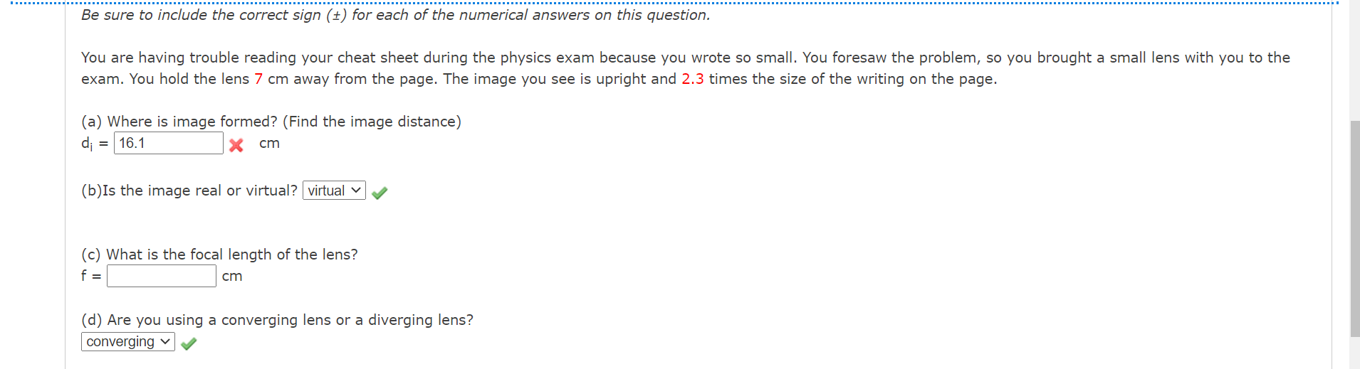 Solved Be sure to include the correct sign (+) for each of | Chegg.com