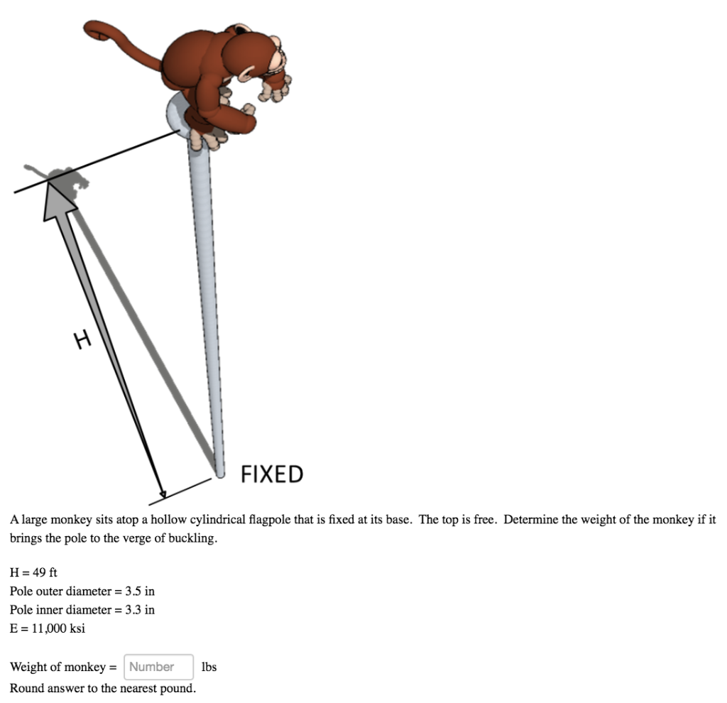 Solved FIXED A large monkey sits atop a hollow cylindrical | Chegg.com