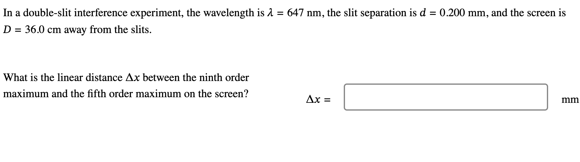 Solved In a double-slit interference experiment, the | Chegg.com