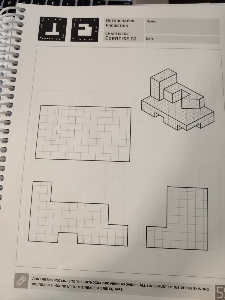 Solved ORTHOGRAPHIC PROJECTION NAME: 1 CHAPTER OZ EXERCISE | Chegg.com
