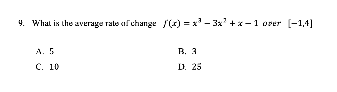 Solved 9. What is the average rate of change f(x) = x2 – 3x2 | Chegg.com