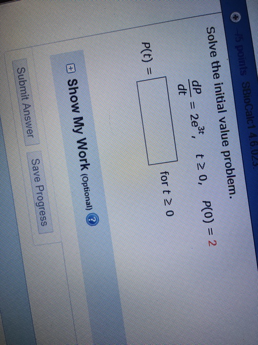 Solved Solve the initial value problem dP dt for t 2 0 p(t) | Chegg.com