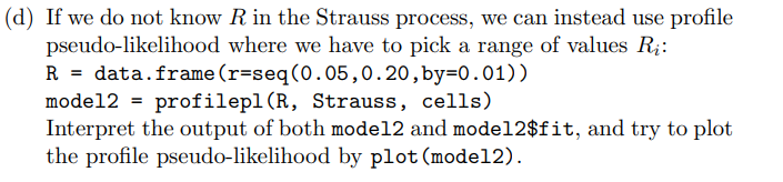2. Load and plot the spatstat dataset cells. (d) If | Chegg.com