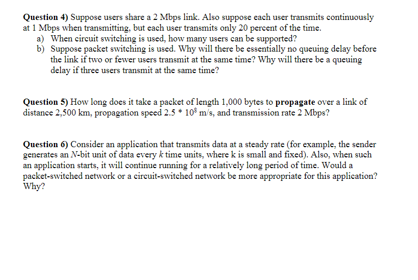 Solved Question 4) Suppose users share a 2 Mbps link. Also | Chegg.com Solved Question 4) Suppose users share a 2 Mbps link. Also | Chegg.com