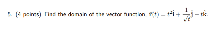 Solved (4 ﻿points) ﻿Find the domain of the vector function, | Chegg.com