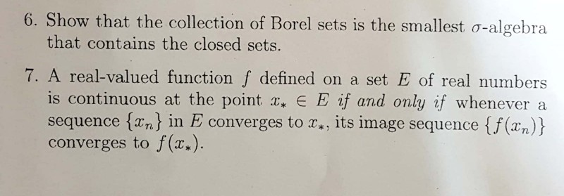 Solved 6. Show that the collection of Borel sets is the | Chegg.com