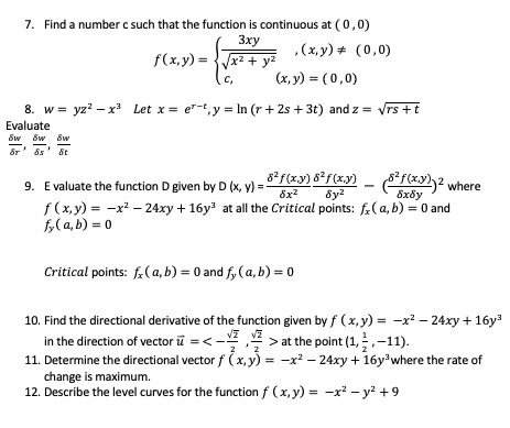 Solved 7. Find a number c such that the function is | Chegg.com
