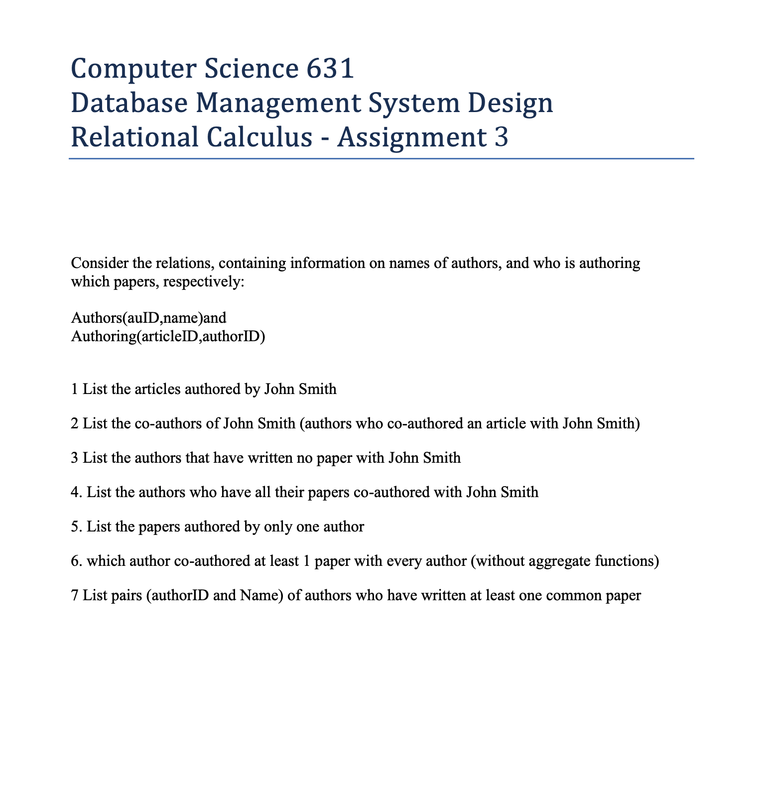 Solved Computer Science 631 Database Management System 