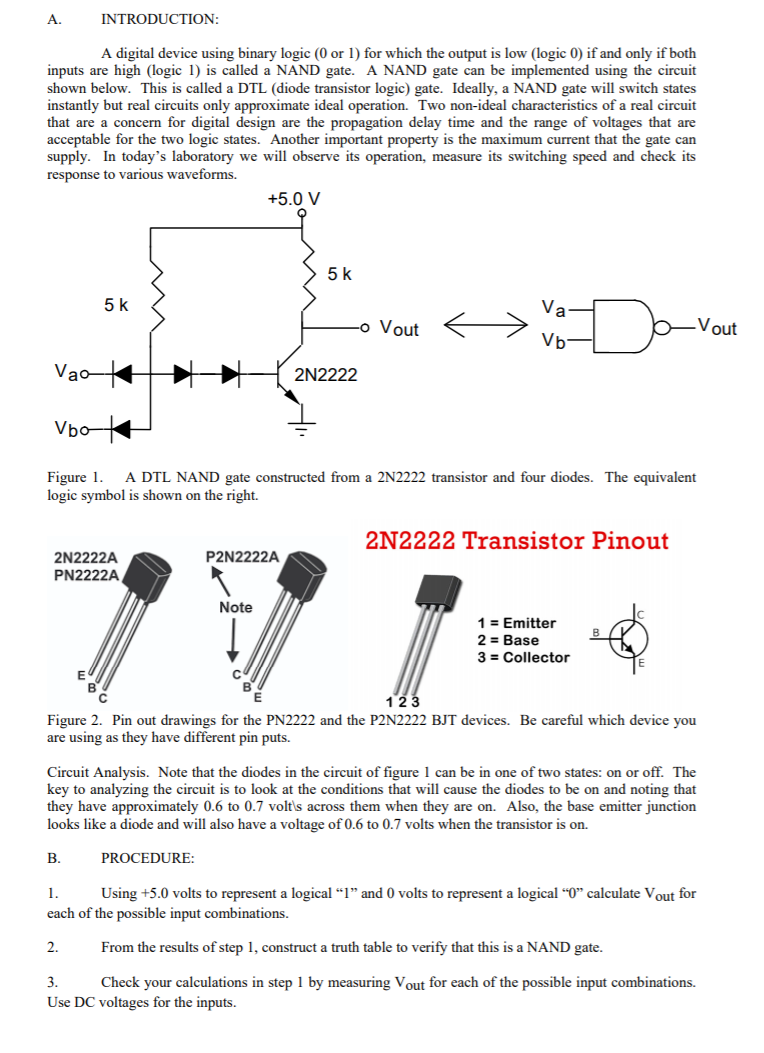 Solved A. INTRODUCTION: A digital device using binary logic | Chegg.com