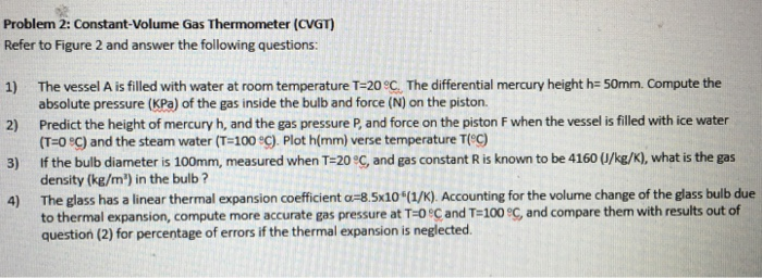 Solved Problem 2: Constant-Volume Gas Thermometer (CVGT) | Chegg.com