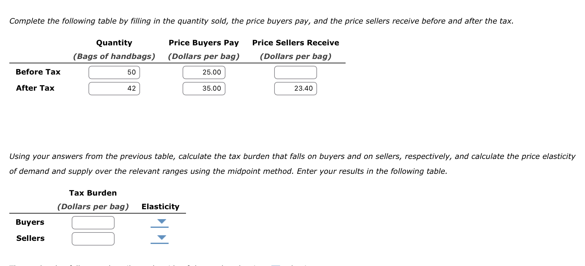 Solved Using your answers from the previous table, calculate | Chegg.com Solved Using your answers from the previous table, calculate | Chegg.com