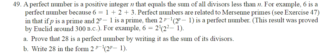 Solved A perfect number is a positive integer n that equals | Chegg.com