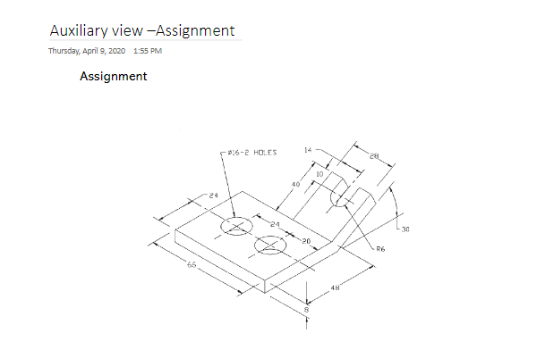 Solved Auxiliary view -Assignment Thursday, April 9, 2020 | Chegg.com