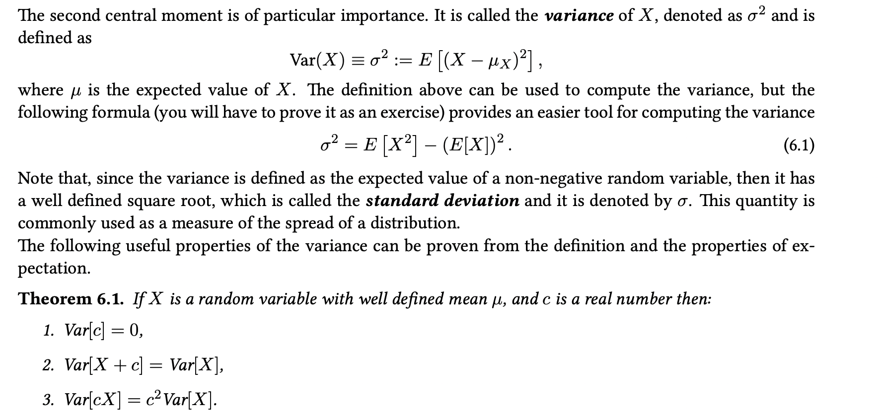Solved Using the definition of variance and the properties | Chegg.com