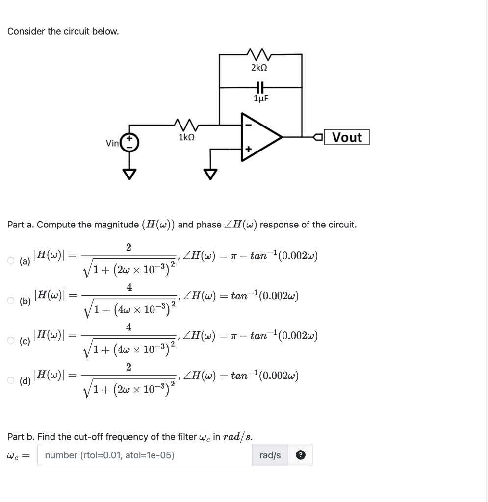 Solved Consider the circuit below. Part a. Compute the | Chegg.com
