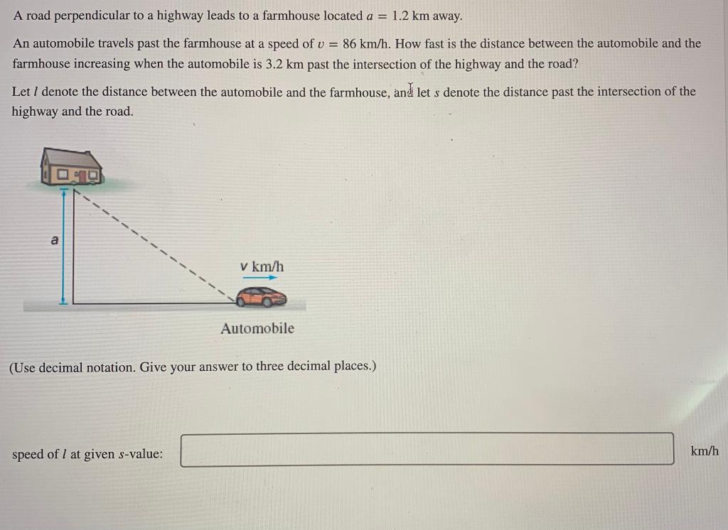 Solved A road perpendicular to a highway leads to a | Chegg.com