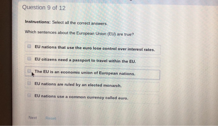 Solved Question 9 Of 12 Instructions Select All The Correct