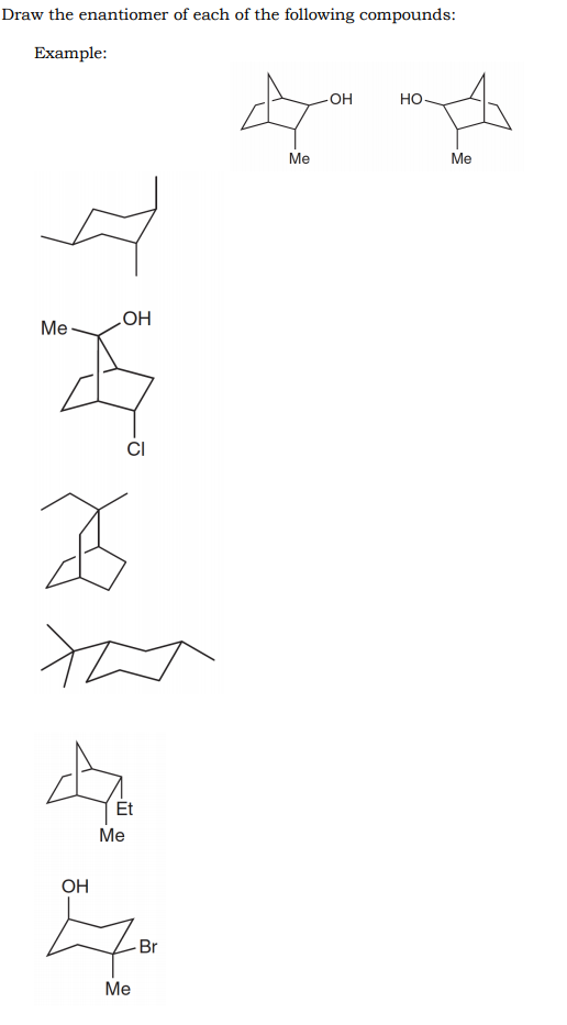 Solved Draw the enantiomer of each of the following | Chegg.com