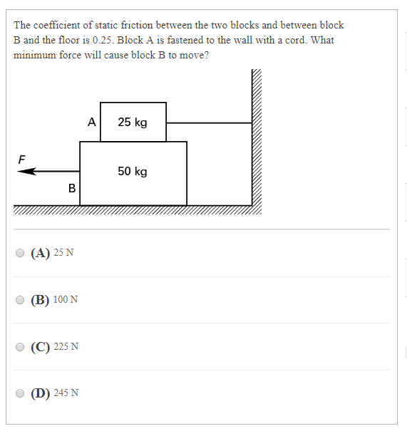 Solved The Coefficient Of Static Friction Between The Two