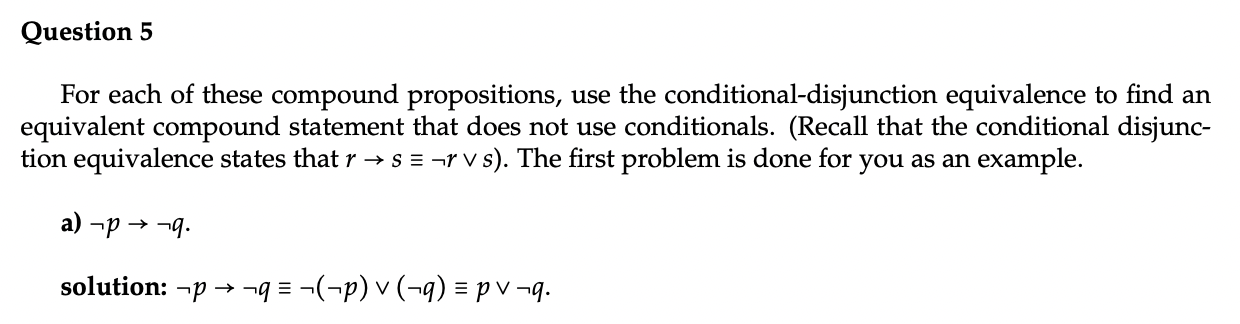 Solved Question 5 For each of these compound propositions, | Chegg.com