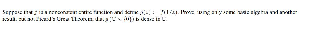 Solved Suppose that f is a nonconstant entire function and | Chegg.com