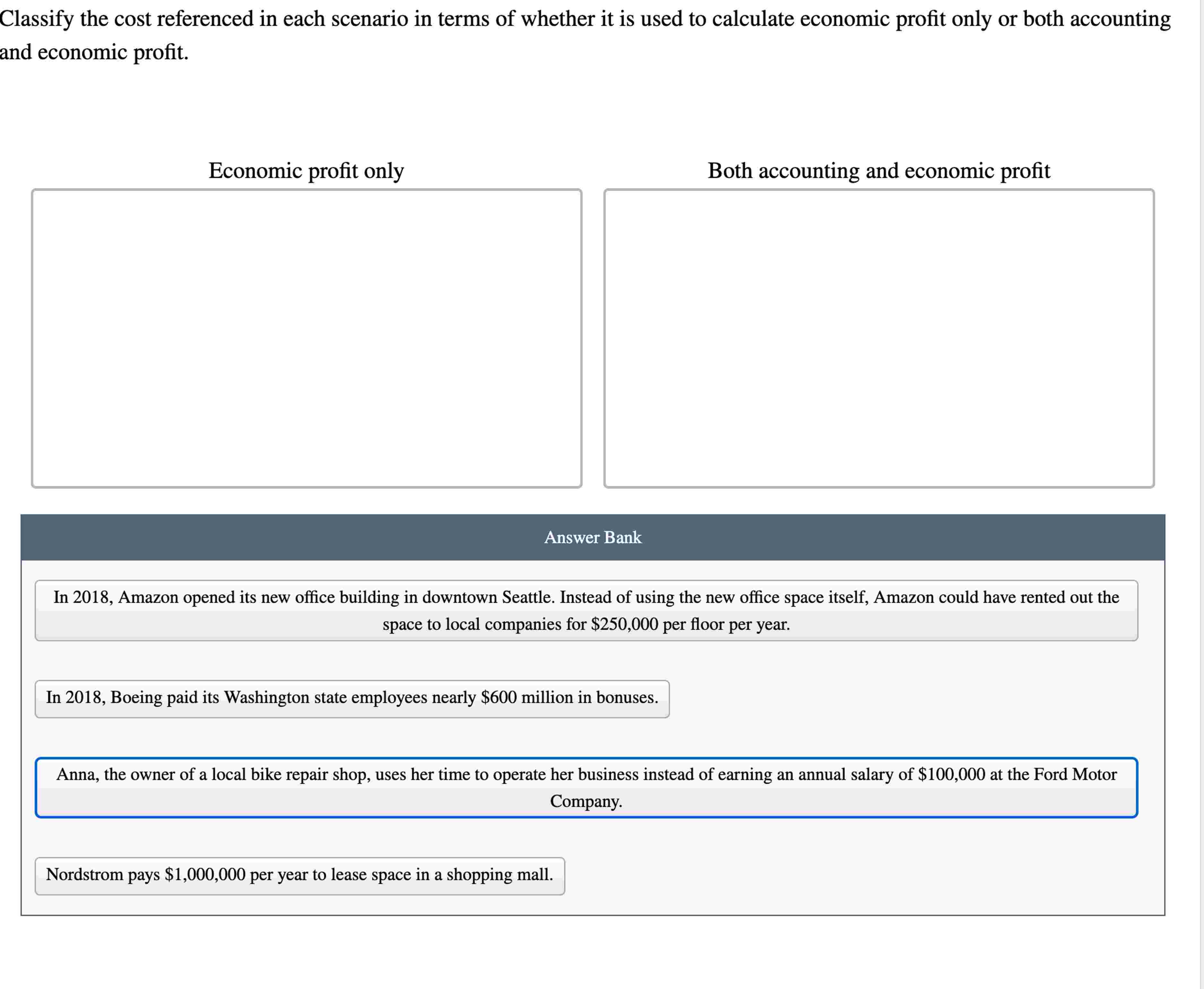 Solved Classify the cost referenced in each scenario in | Chegg.com
