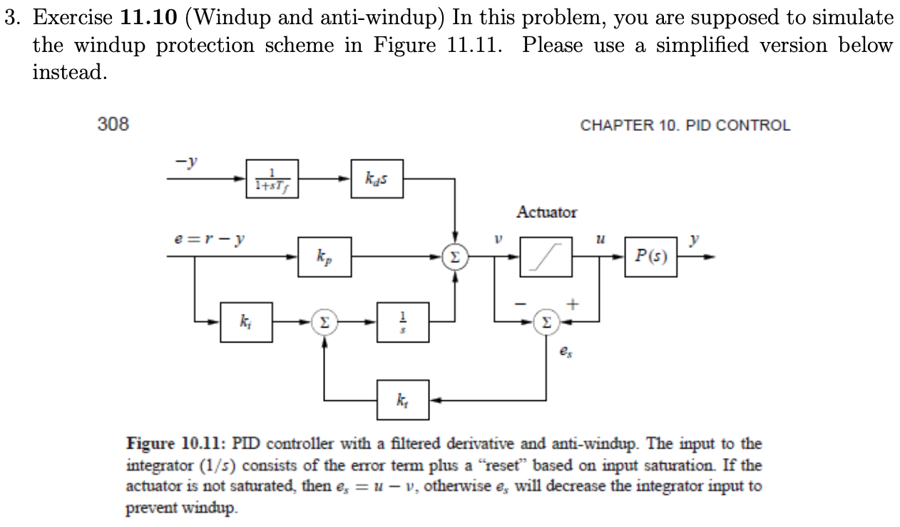 11.10 (Windup and anti-windup) Consider a PI | Chegg.com