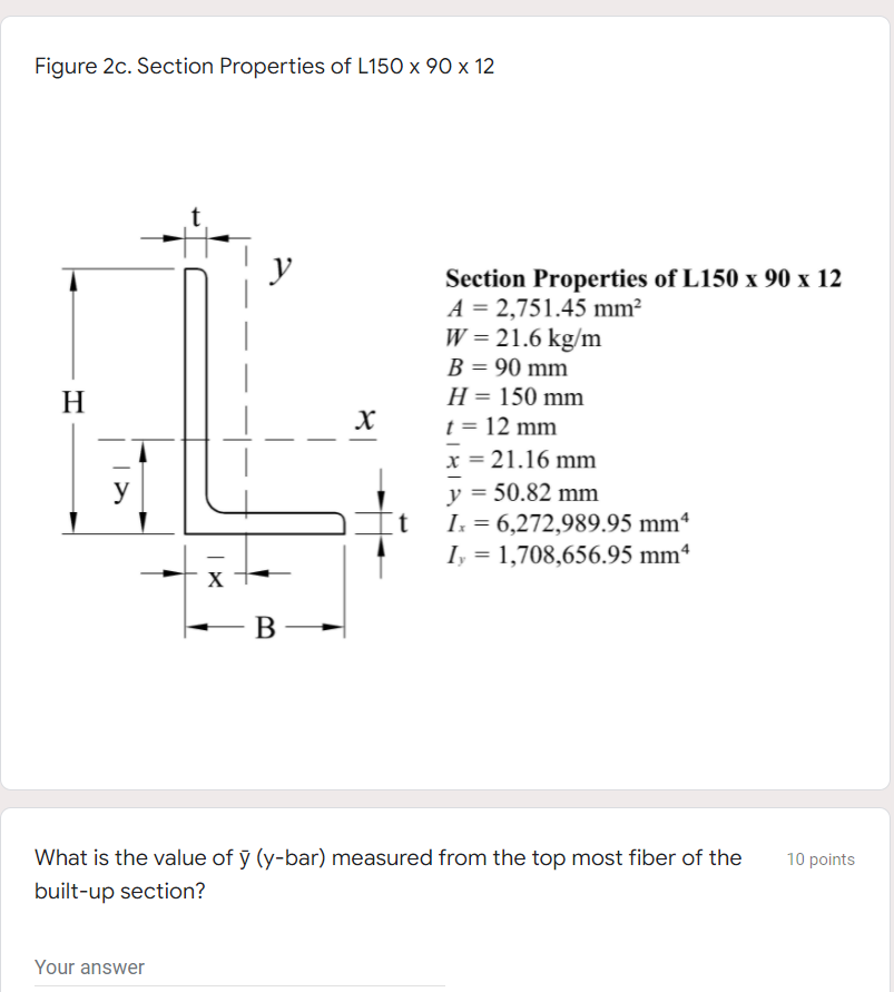 Solved Figure 2a. Built-up Section d B В B y br X H s ly | Chegg.com