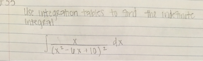Solved Use integration tables to find the indefinite | Chegg.com