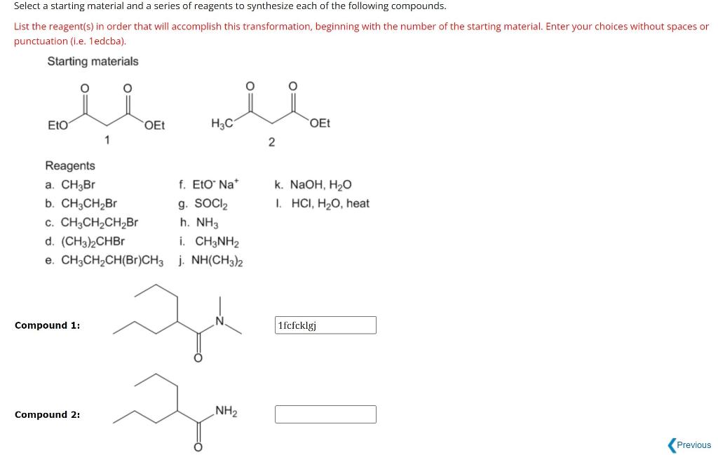 Solved Select a starting material and a series of reagents | Chegg.com