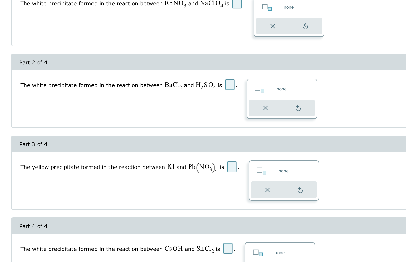 Solved how to do thisThe white precipitate formed in the | Chegg.com