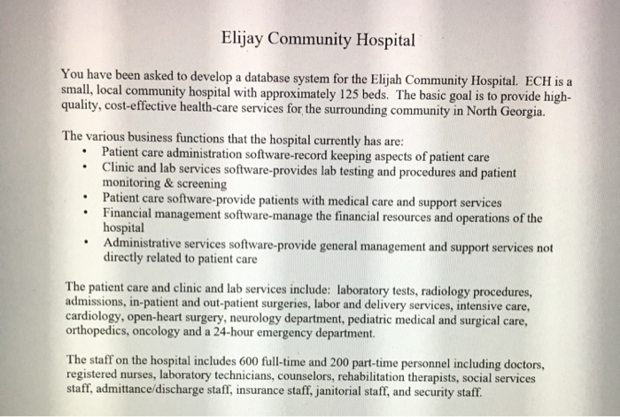 Solved lijay Community Hospital LAB 2 For this lab, please | Chegg.com