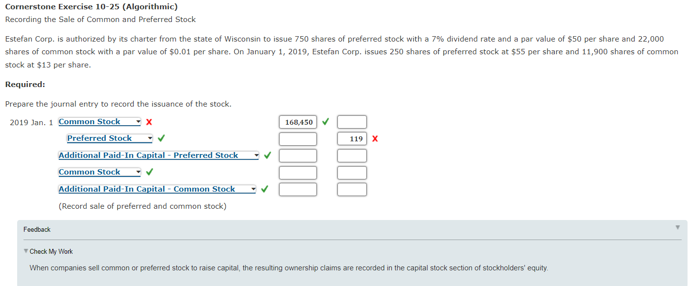 Solved Cornerstone Exercise 10-25 (Algorithmic) Recording | Chegg.com
