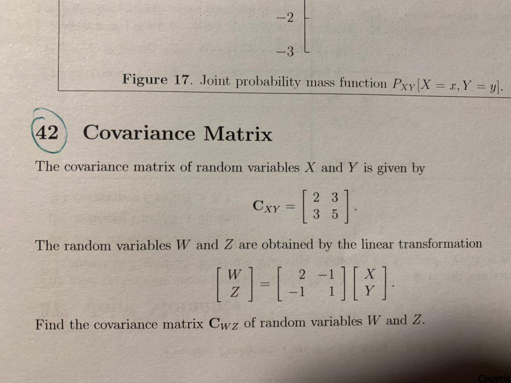 Solved - 2 -3 Figure 17. Joint probability mass function Pxy | Chegg.com