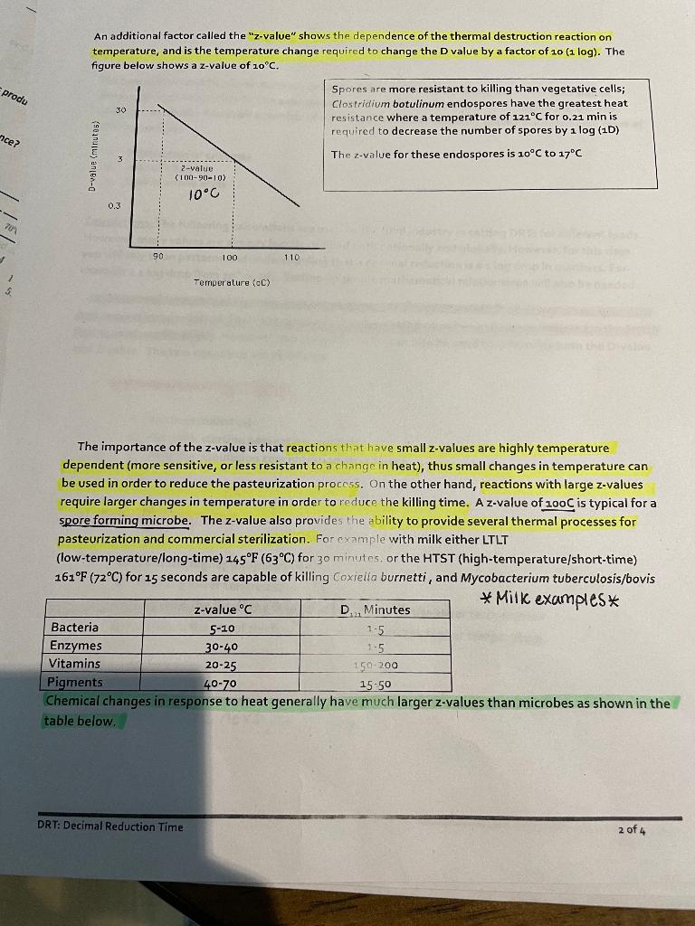 Solved The DRT: ThermalKilling of Microorganisms: D-value | Chegg.com