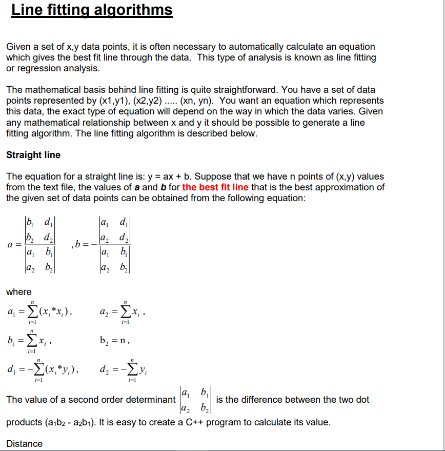 Given a set of x,y data points, it is often necessary | Chegg.com