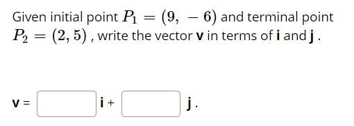 Solved Given initial point P1 = (9, – 6) and terminal point | Chegg.com