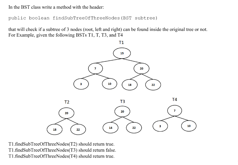 Solved In the BST class write a method with the header: | Chegg.com