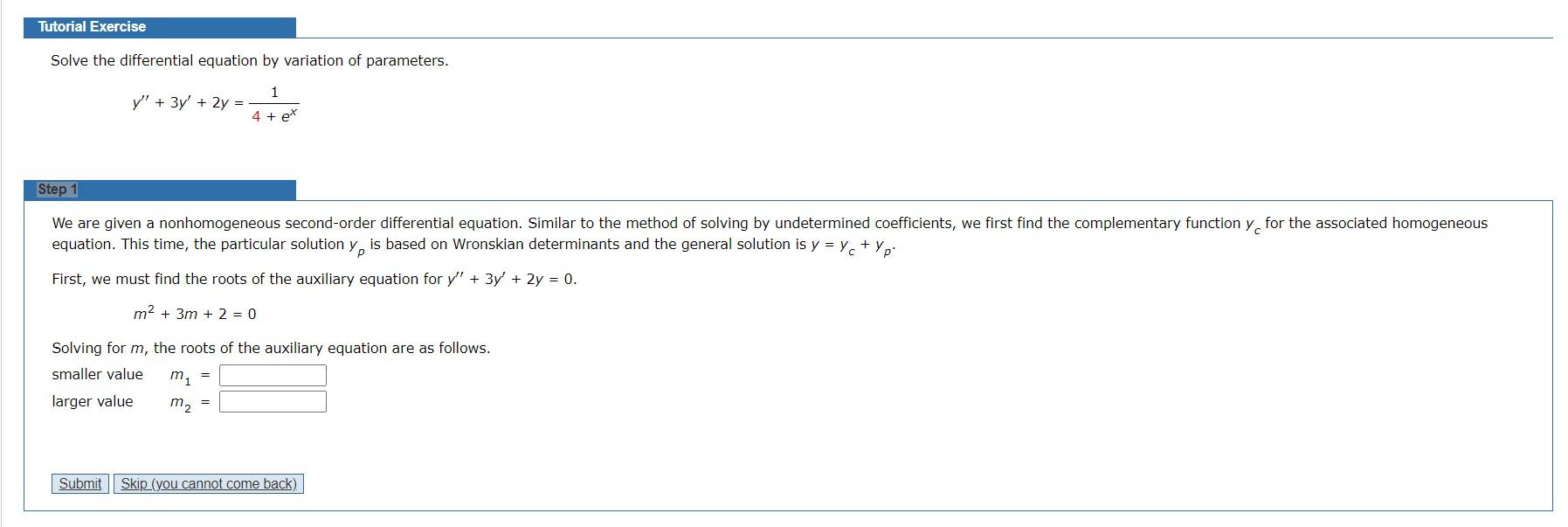 Solved Solve the differential equation by variation of | Chegg.com