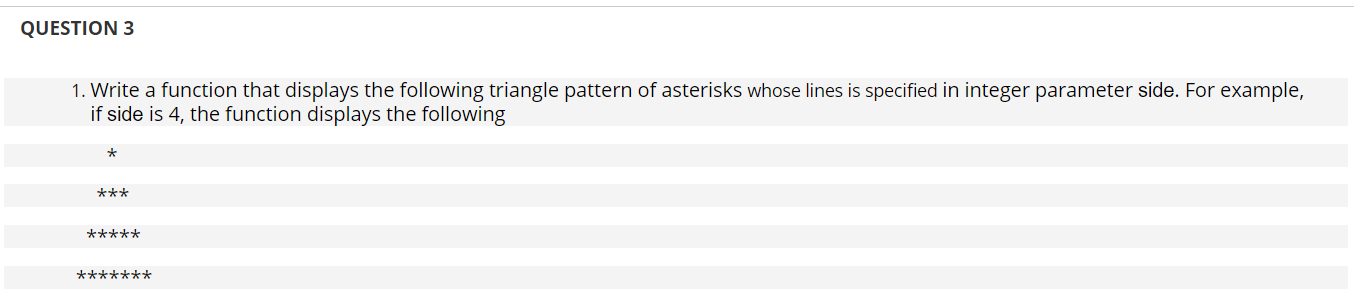 Solved QUESTION 3 1. Write a function that displays the | Chegg.com