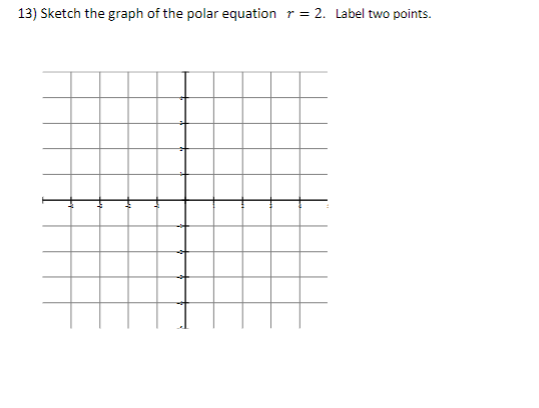 Solved 13) Sketch the graph of the polar equation r=2. Label | Chegg.com