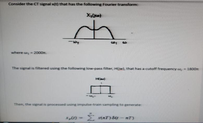 Solved Consider the CT signal x(t) that has the following | Chegg.com