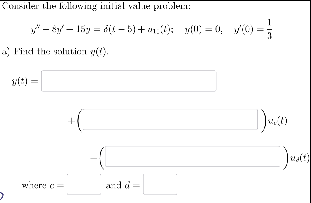 Solved Consider the following initial value problem: | Chegg.com