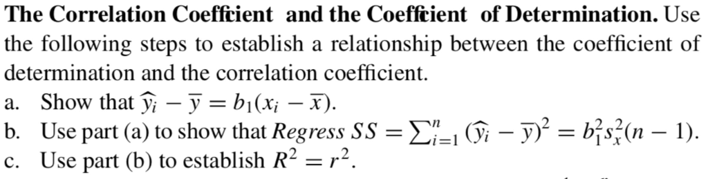 Solved The Correlation Coeffcient and the Coeffcient of | Chegg.com